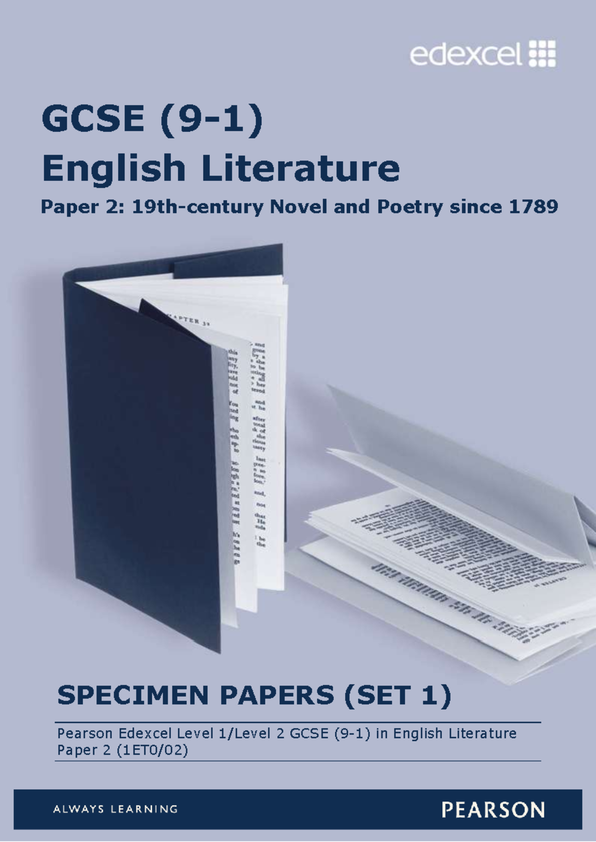 Pearson Edexcel GCSE (9-1) English Literature Paper 2 Specimen (Set 1 ...