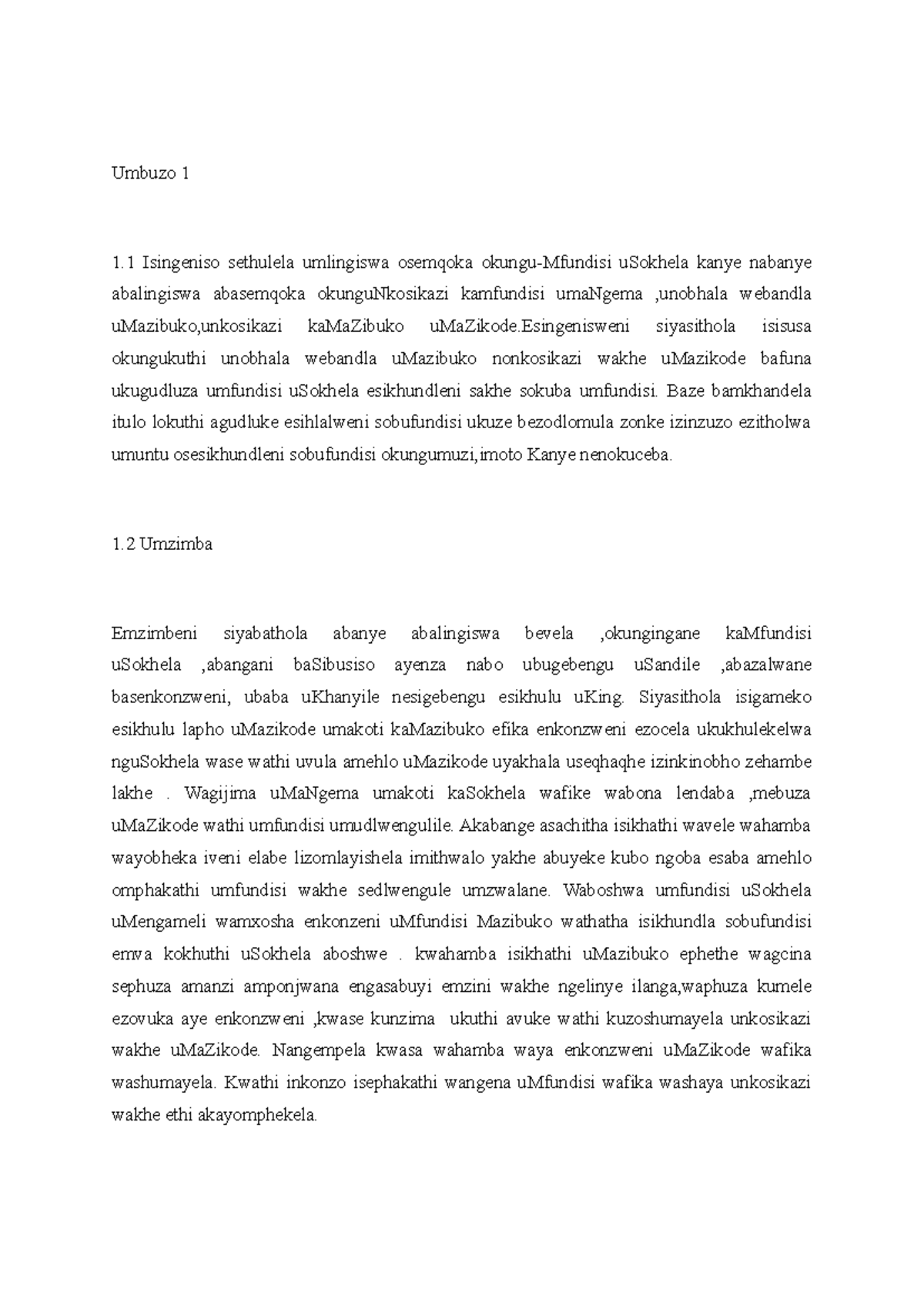 Isizulu-1: Ukuhluzwa Kwezindaba Ezemidlalo - Ukuhlaziya Umdlalo ...