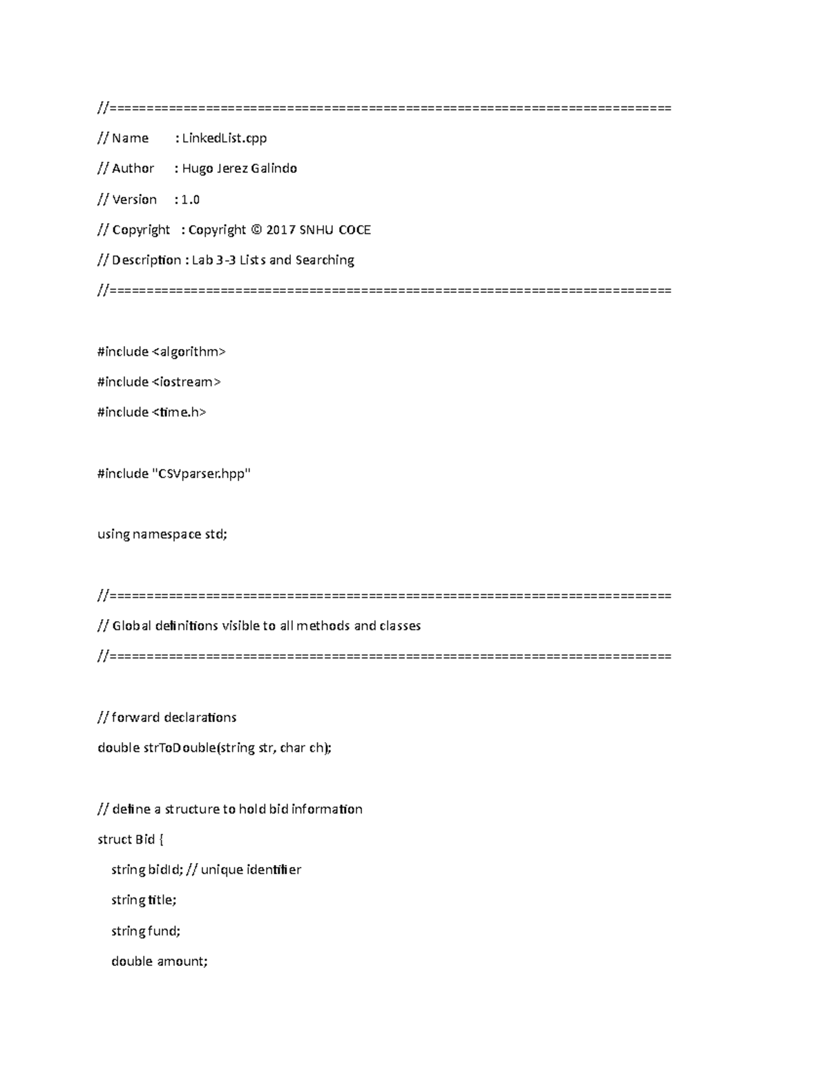 LinkedList Implementation - Lab 3-3 Homework (CSE-101) - Studocu