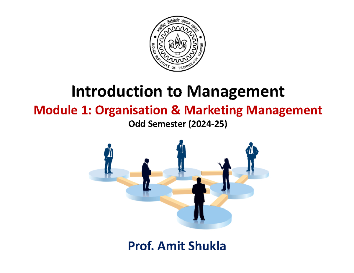 DMS201 One Note 1 - Dms notes of IITK - Introduction to Management ...