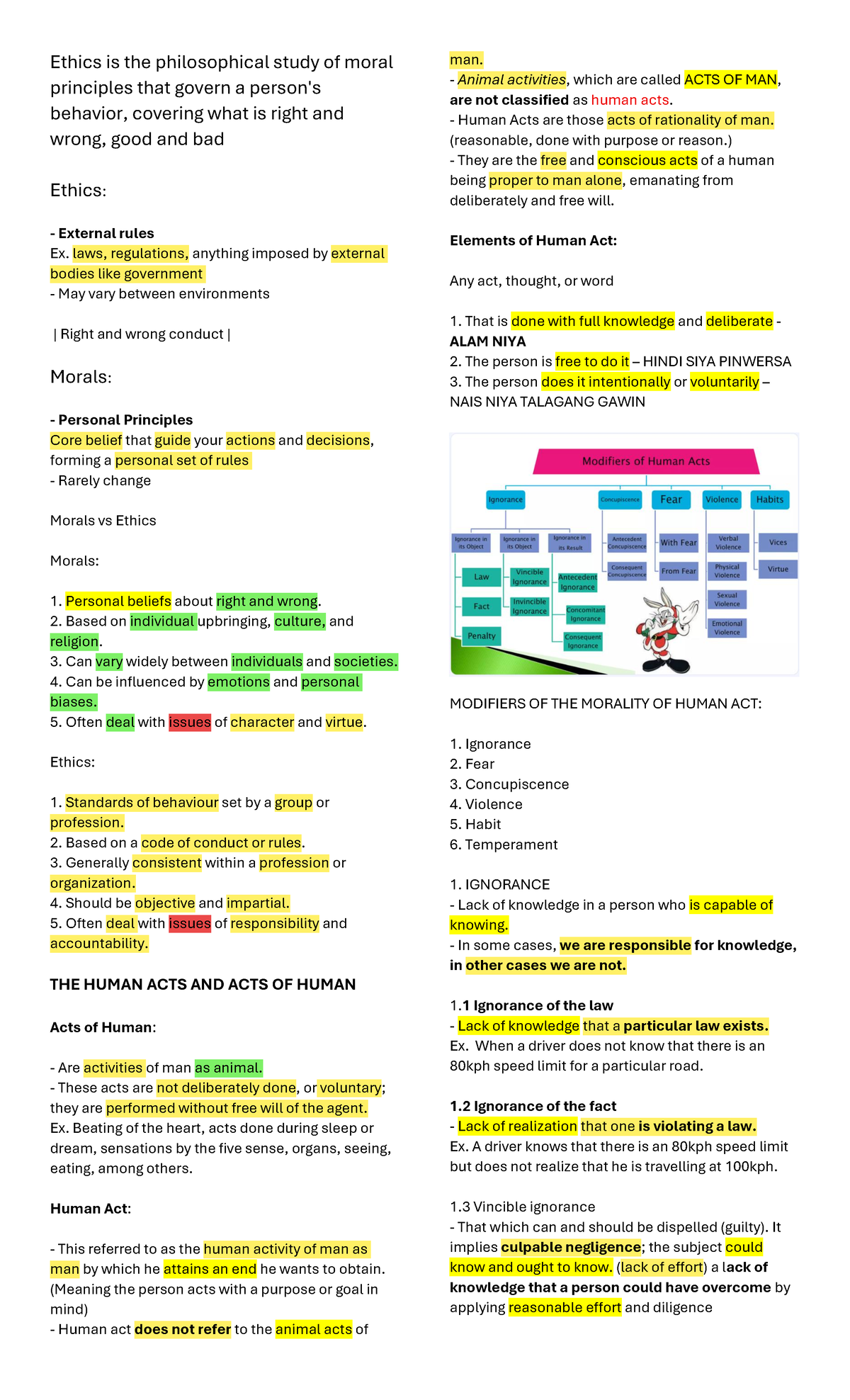 Ethics Midterm Study Guide: Understanding Morals and Human Acts - Studocu