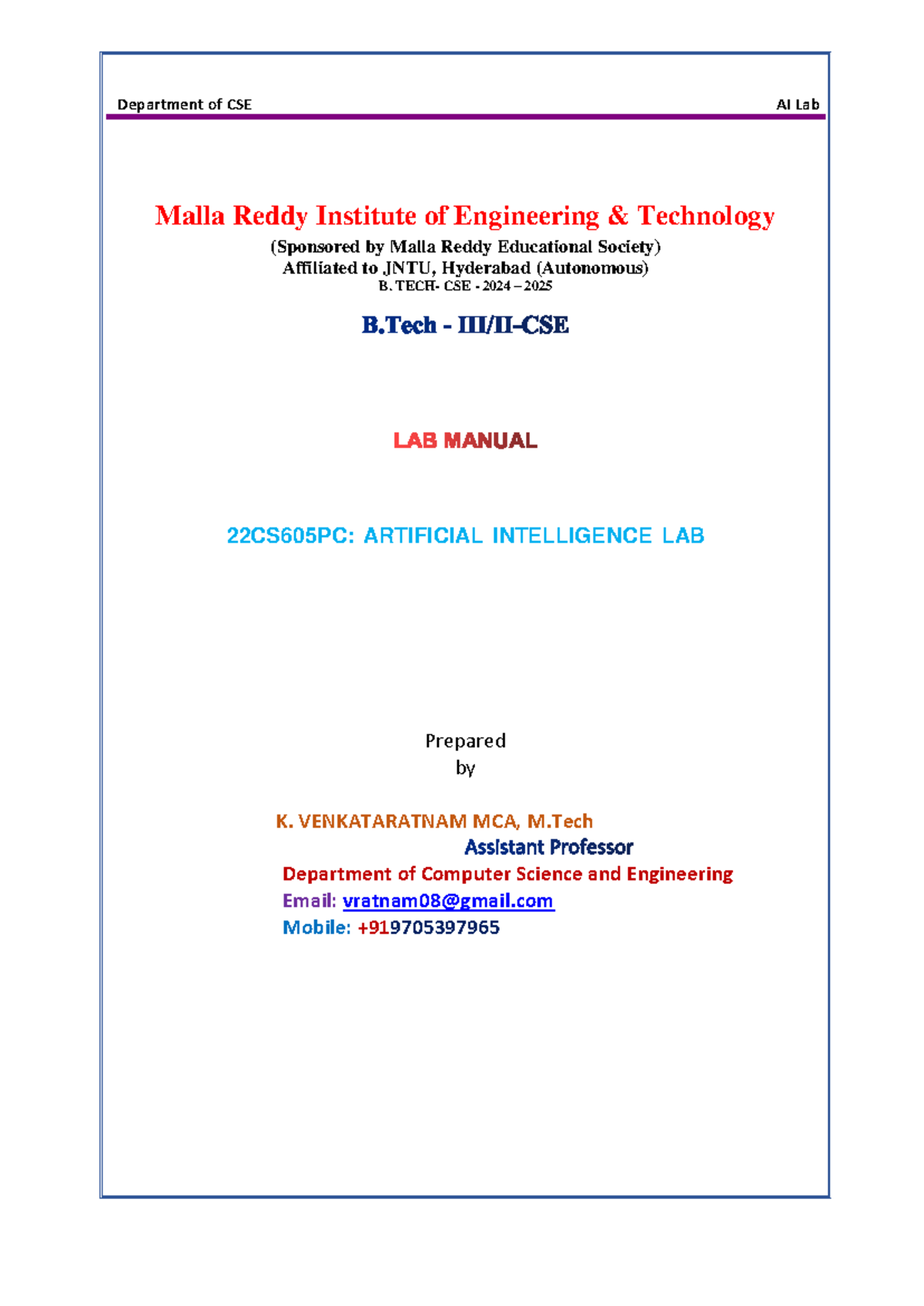 AI-Lab-Manual(22CS605PC) - Malla Reddy Institute of Engineering ...