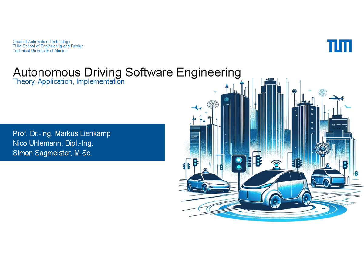 Teleoperation in Autonomous Driving - Lecture Slides (11) - Studocu