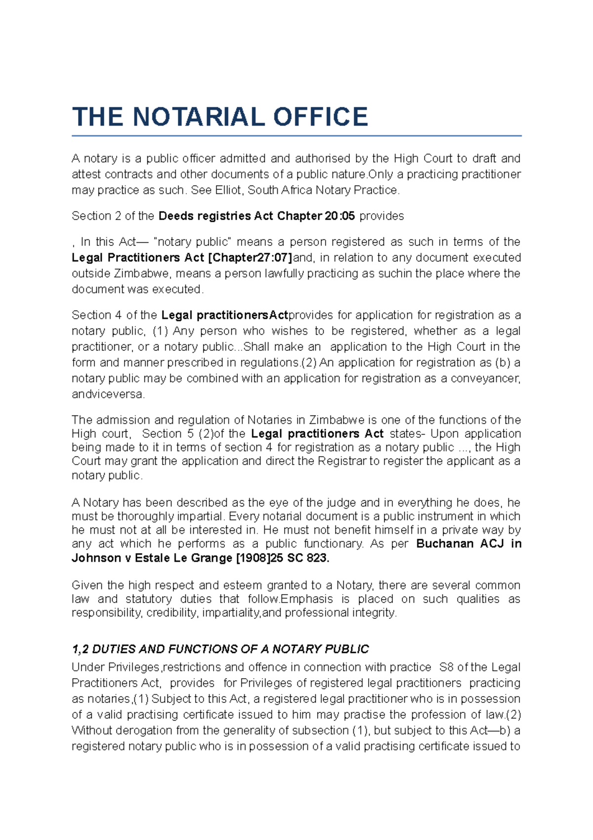 Comprehensive Notary Notes - Duties, Functions & Ethical Conduct - Studocu