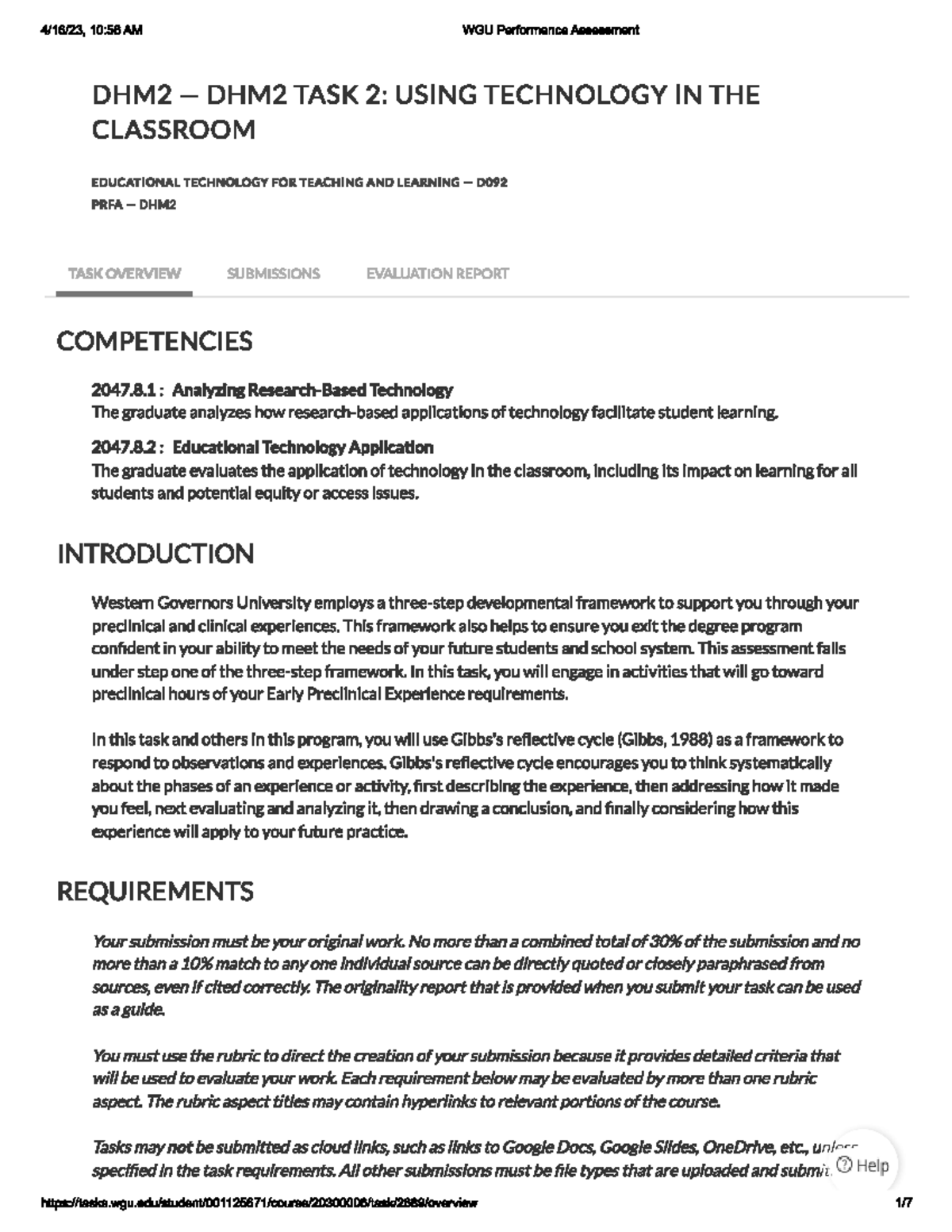 D092 Task 2 Desription and Rubric - 10:56 AM WGU Performance Assessment ...
