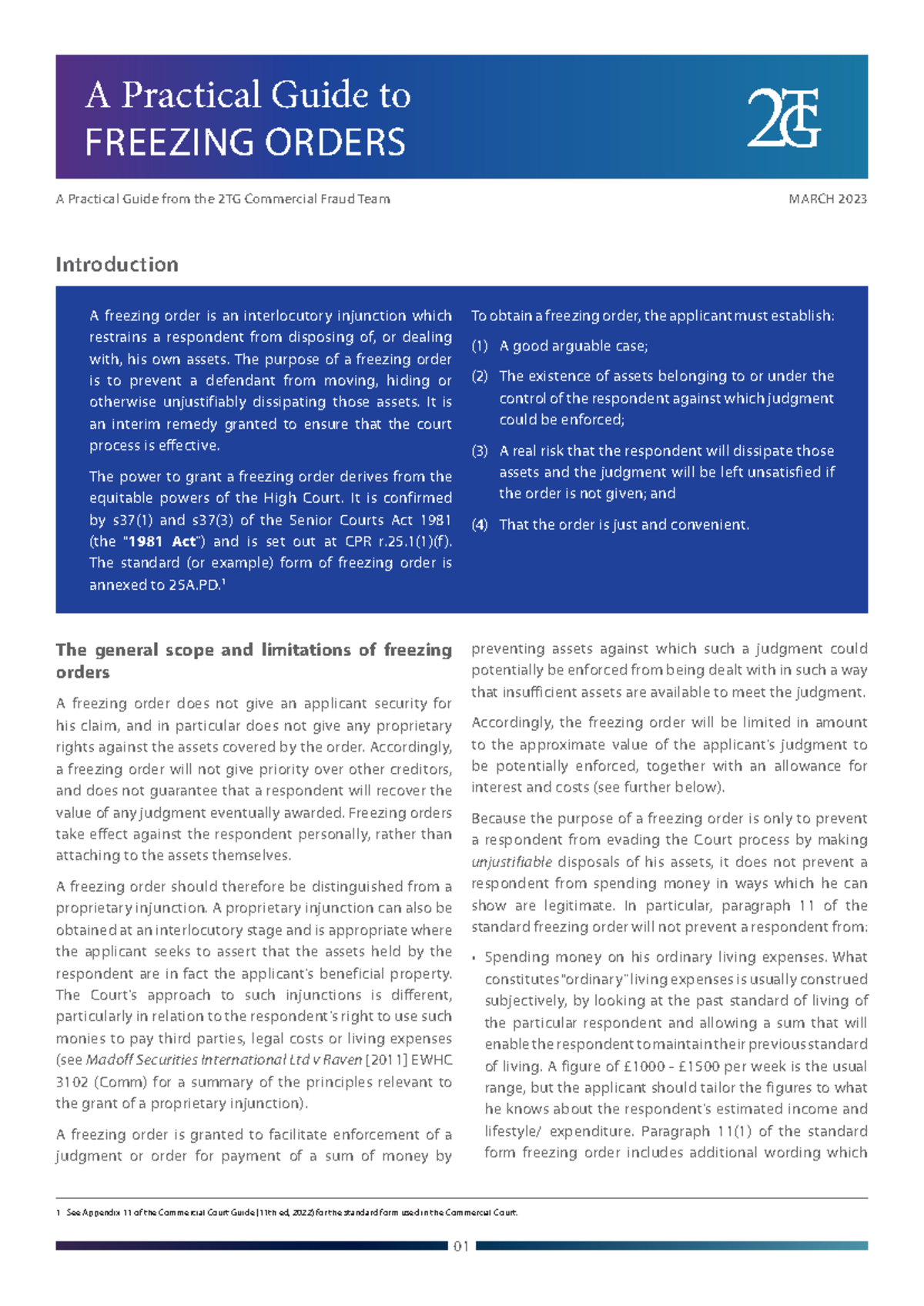 2TG Practical Guide: Understanding Freezing Orders (Mar 2023) - Studocu