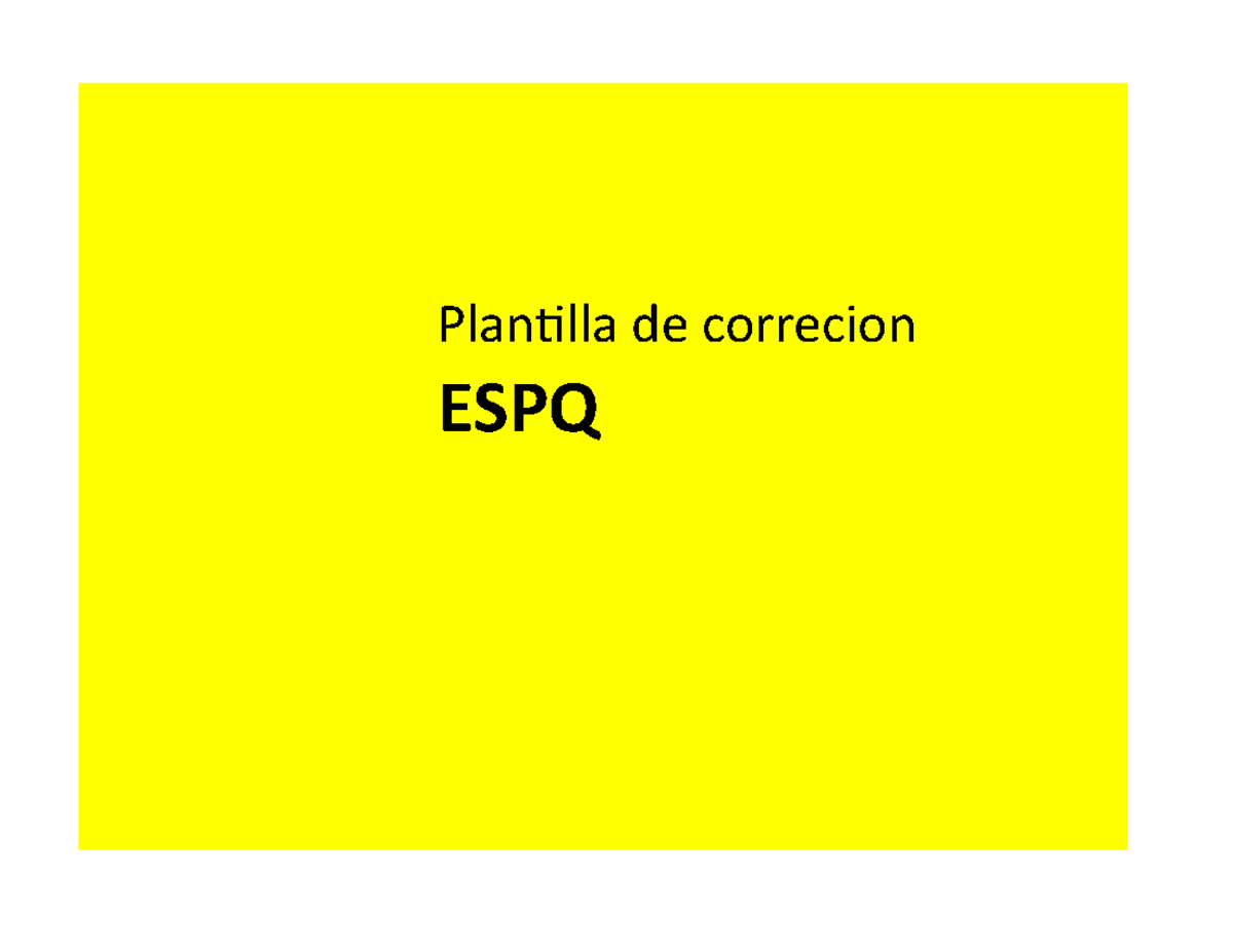 Pdfcoffee - vocacional - Plantilla de correcion ESPQ CUESTIONARIO DE ...