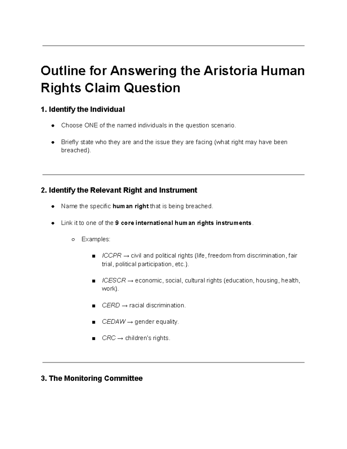 Laws 467 Final Exam Prep: Human Rights Claim Analysis - Studocu