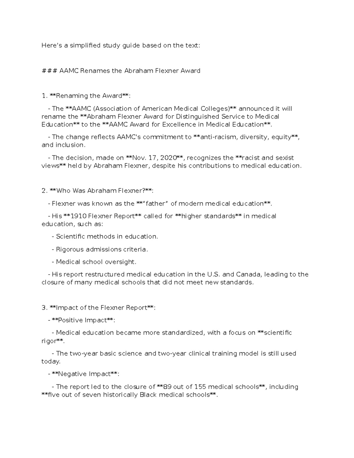 Aamc study guide 2-1 - Here’s a simplified study guide based on the ...