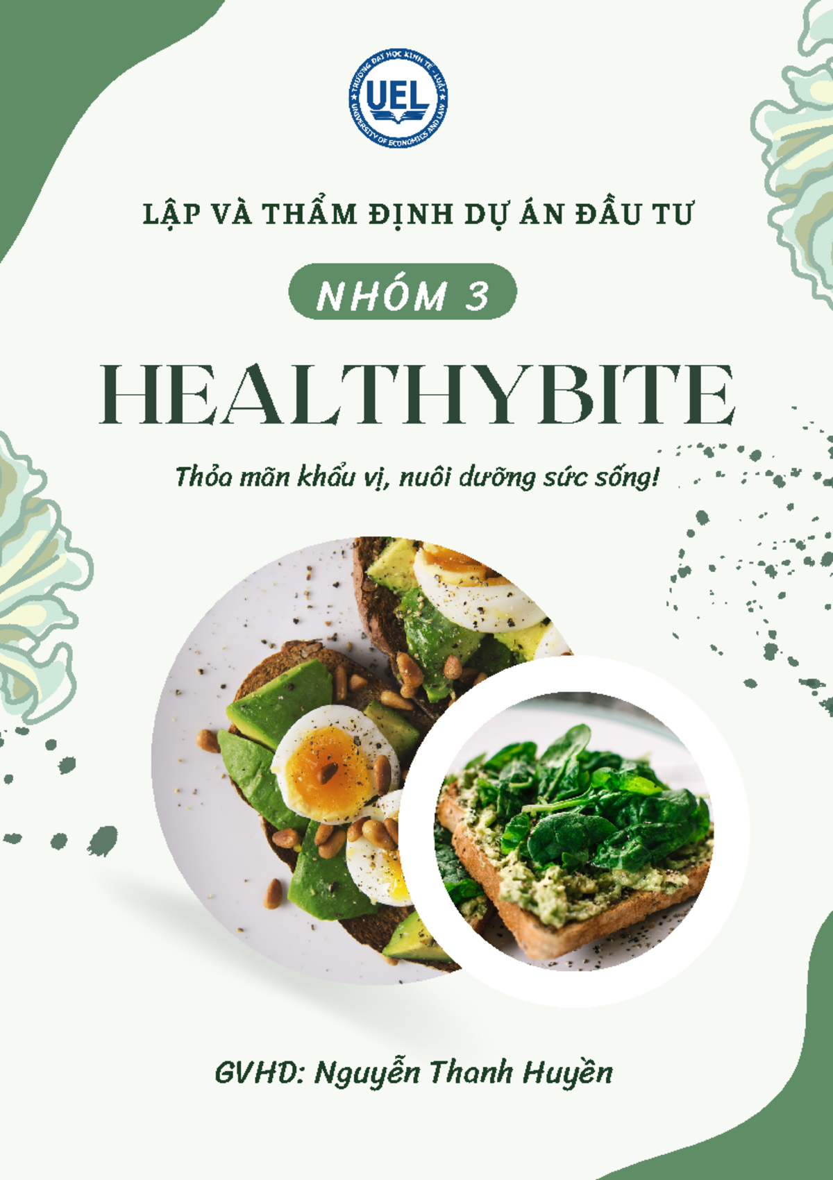 dự án healthy bite - HEALTHYBITE NHÓM 3 LẬP VÀ THẨM ĐỊNH DỰ ÁN ĐẦU TƯ ...