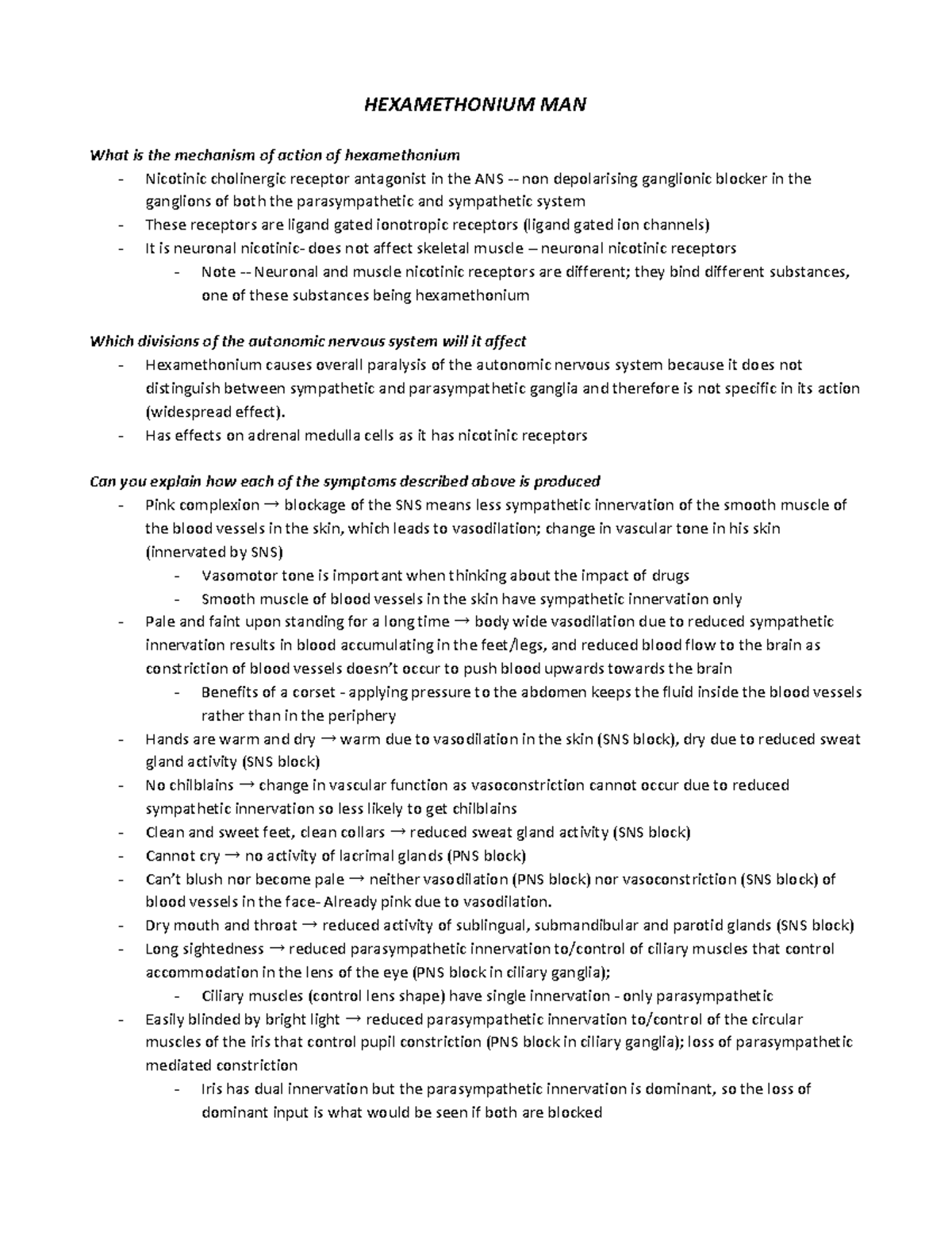 Autonomic Function and Disfunction - Hexamethonium Man - HEXAMETHONIUM ...