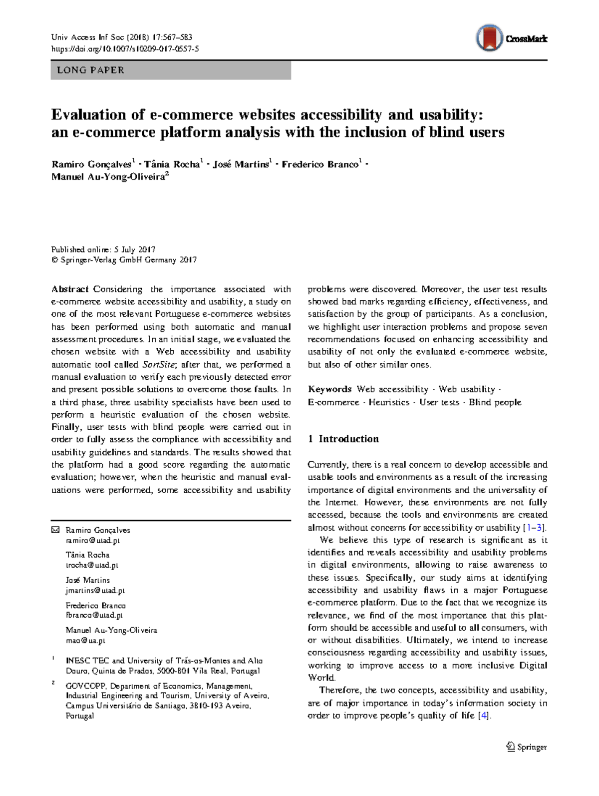 Evaluation of E-Commerce Website Accessibility & Usability (2018) - Studocu