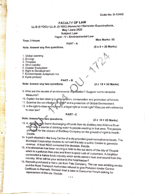 LLB 3YDC - ..... - Annexure-I FACULTY OF LAW OSMANIA UNIVERSITY ...