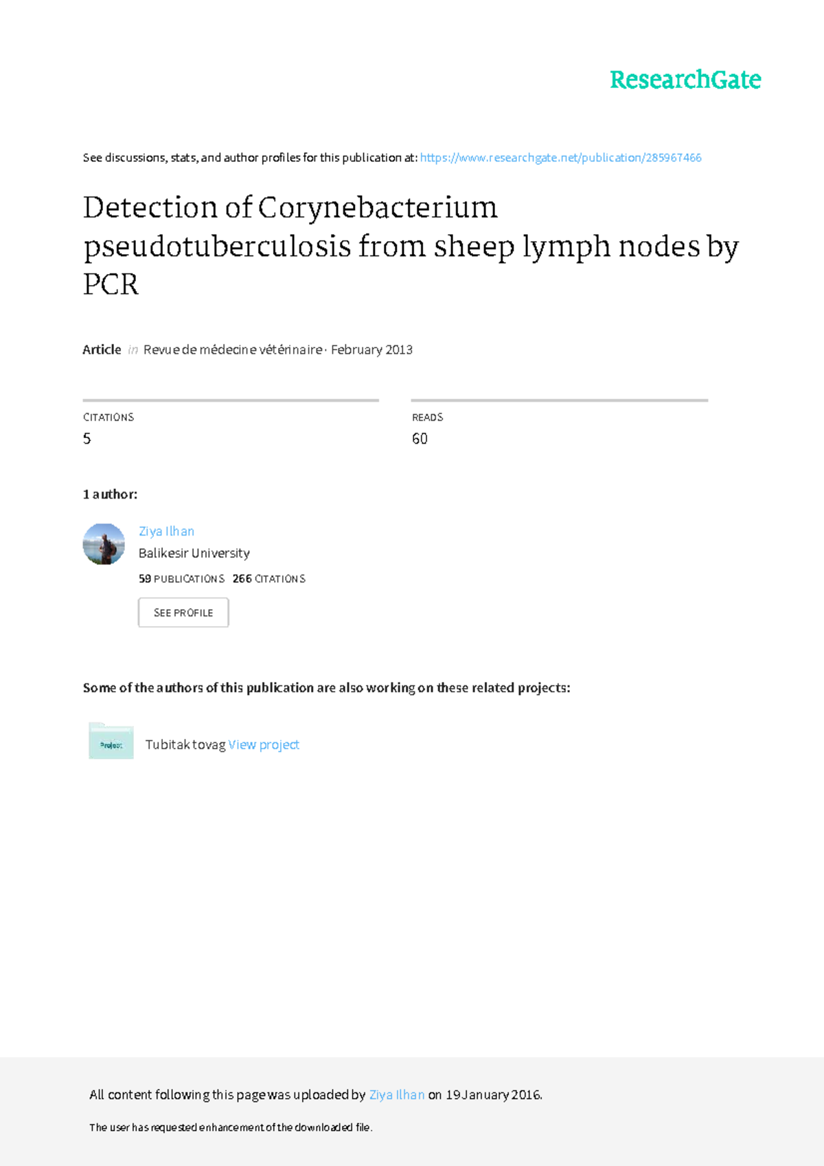 PCR Detection of Corynebacterium pseudotuberculosis in Sheep Lymph ...