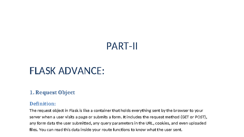 FLASK 101: Request & Response Objects, Form Data, and DB Access - Studocu