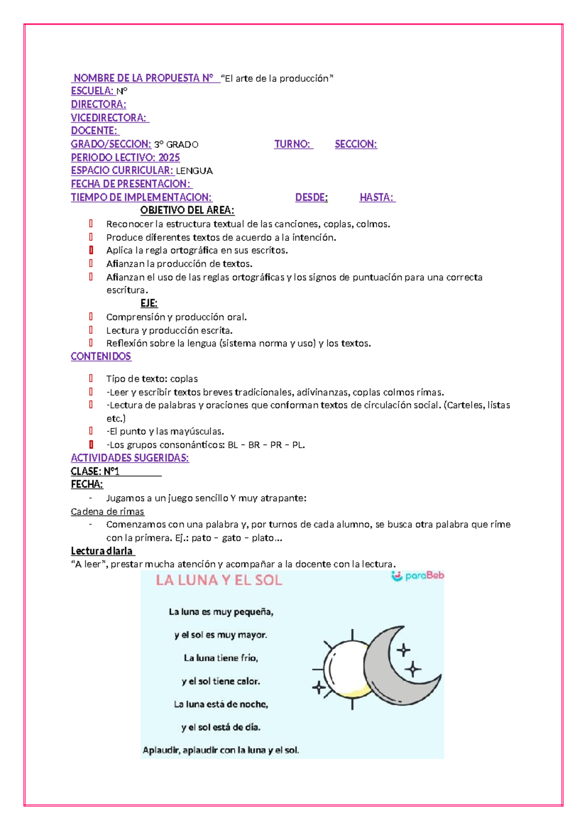 Lengua N° 3 Tercero - Práctica de Escritura y Lectura en Adivinanzas y ...