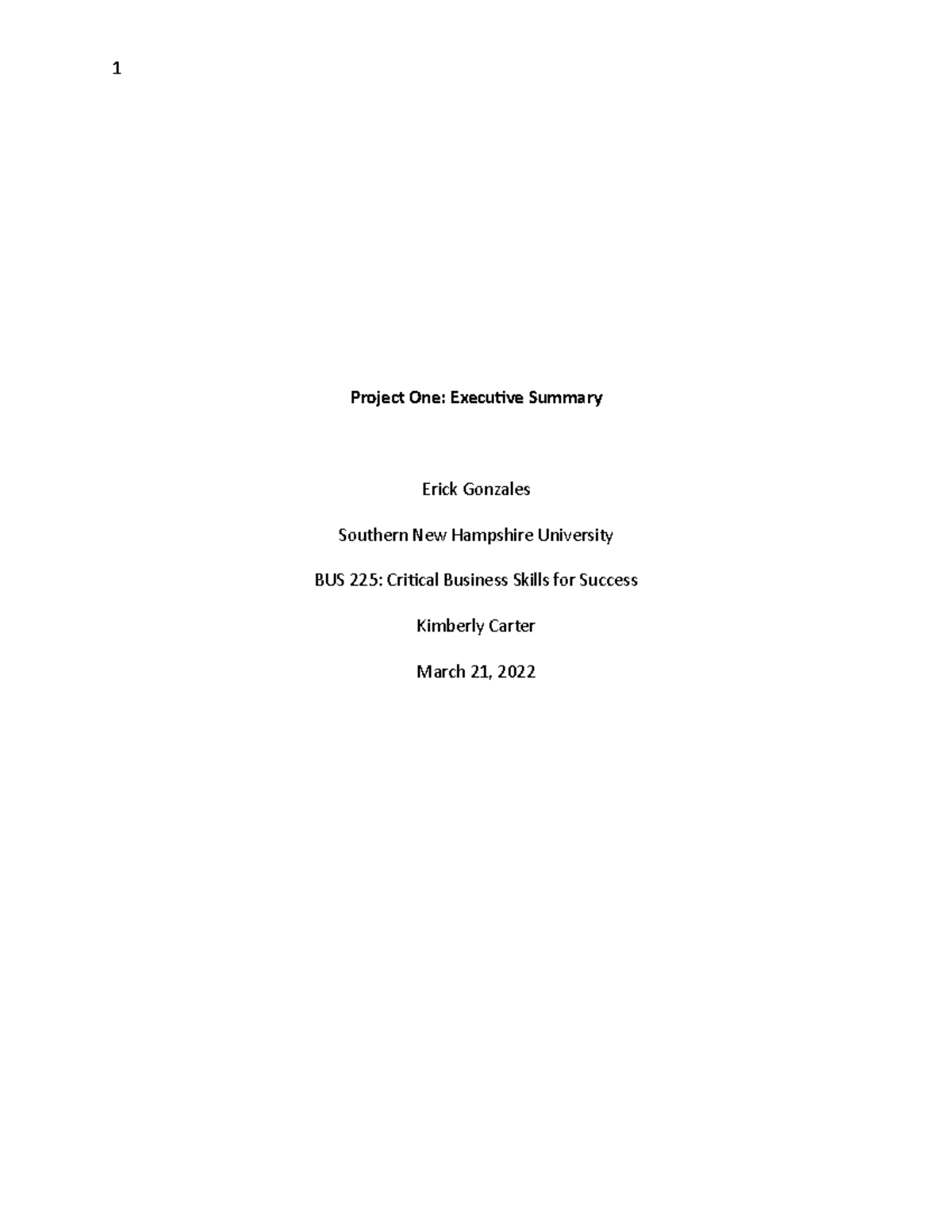 BUS225 Project One - Executive summary for the automotive industry ...