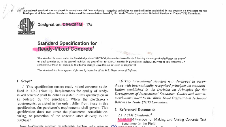 ASTM C94 17a - Standard Specification for Concrete Mixing and Delivery ...
