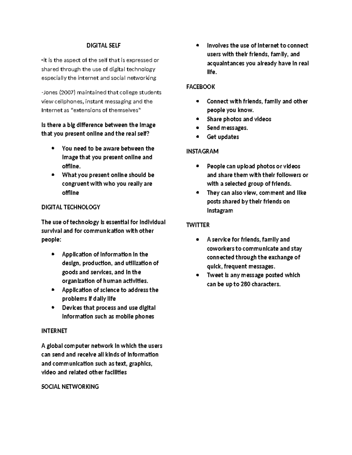 Digital Self: Understanding Online vs. Offline Identity - GEELEC - Studocu