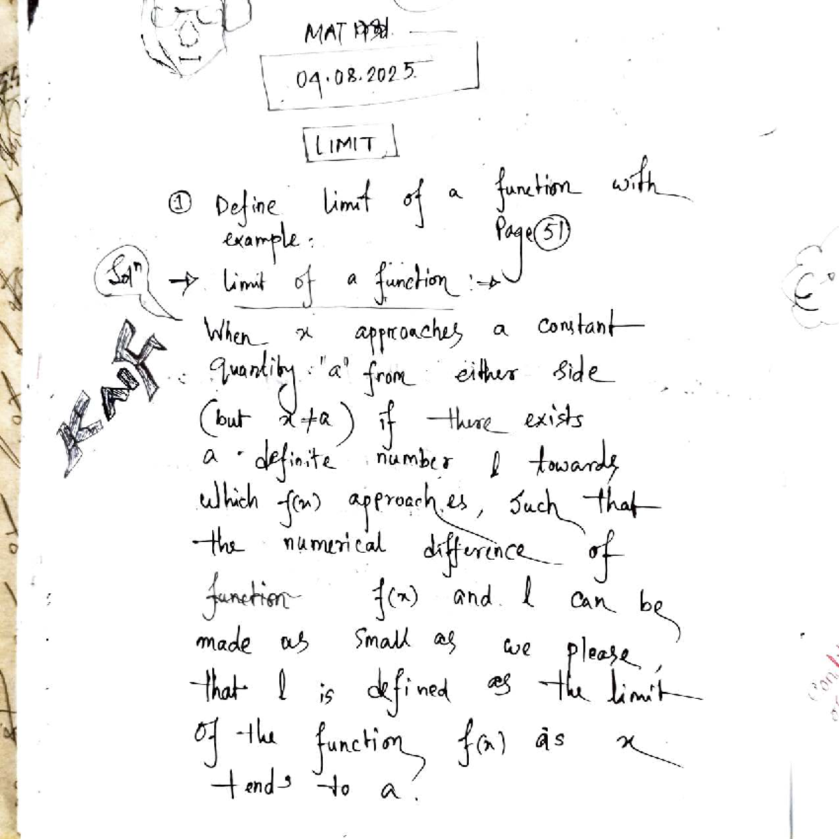 MAT 198d Limit of a Function: Definitions and Examples - Studocu