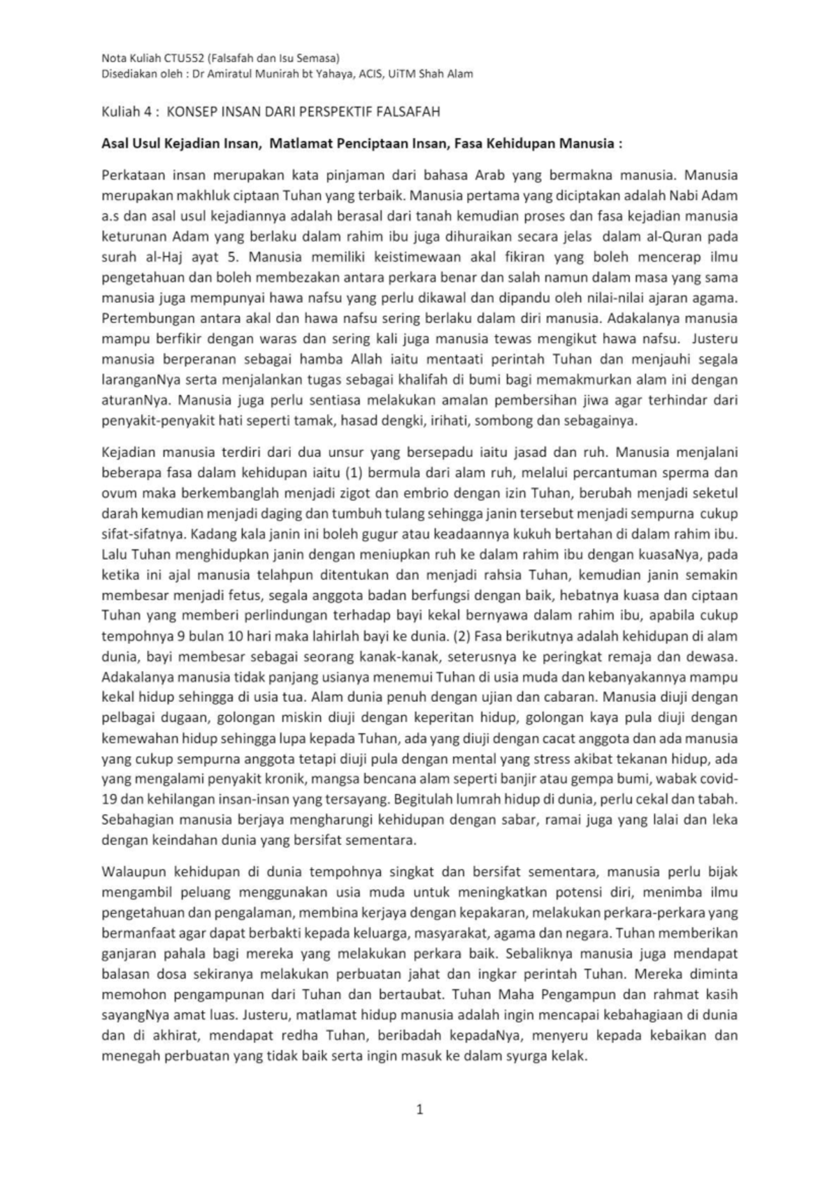 Nota Ringkas CTU552: Falsafah dan Isu Semasa (Bab 4-8) - Studocu