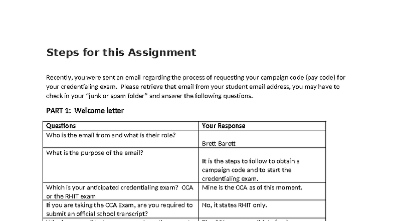 Steps to Request Campaign Code for CCA Exam Preparation - Studocu