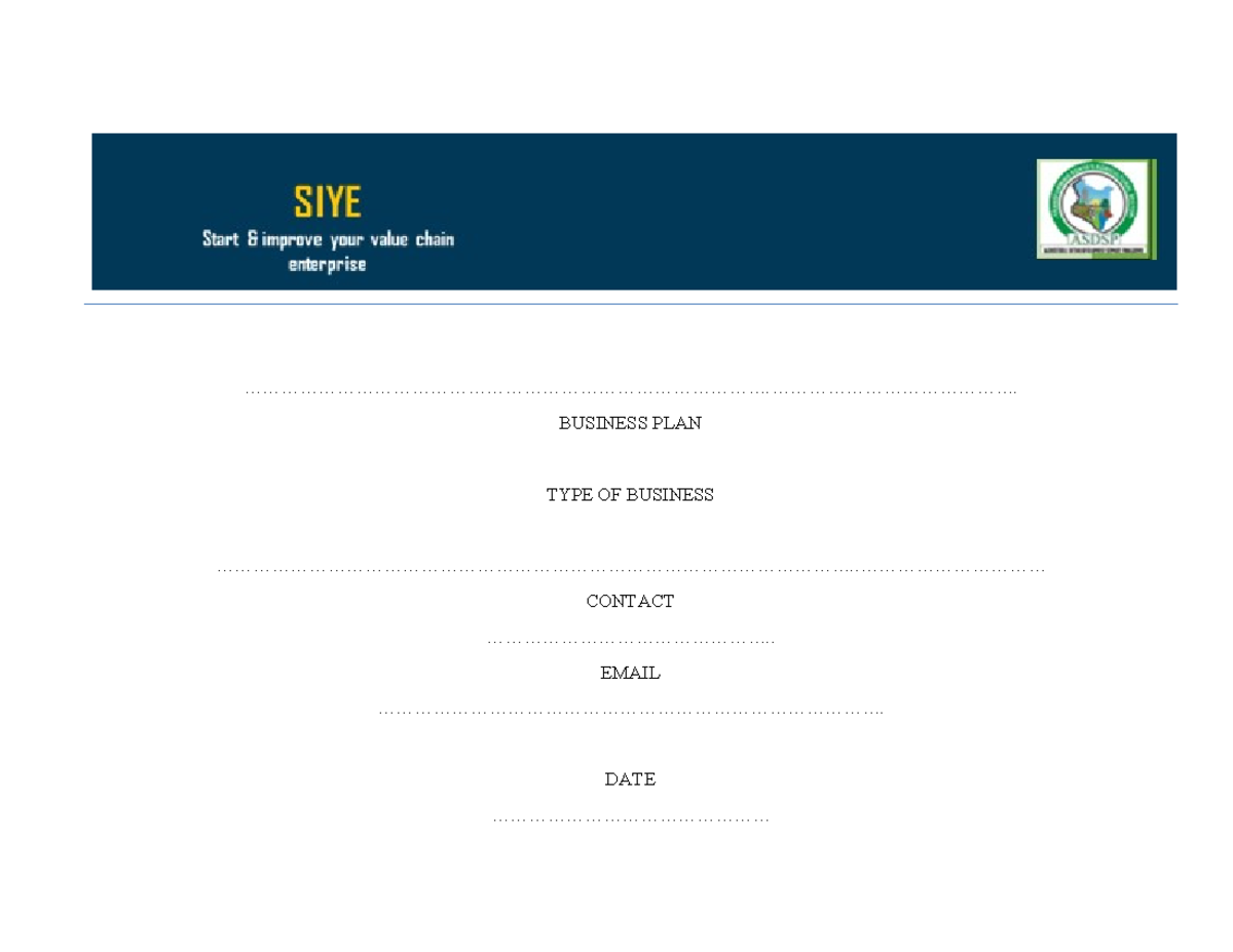 BUS 101: Comprehensive Business Plan Template - Final Draft - Studocu