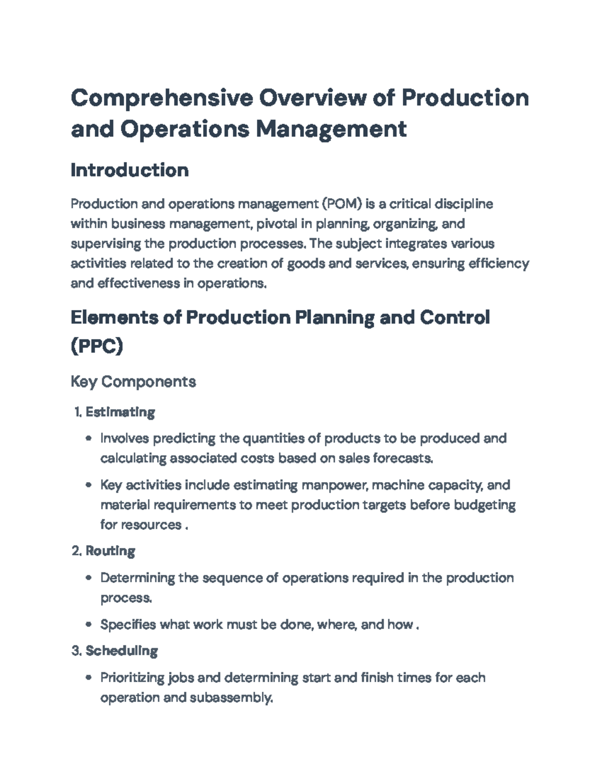 Production and Operations Management Overview: Key Concepts and ...