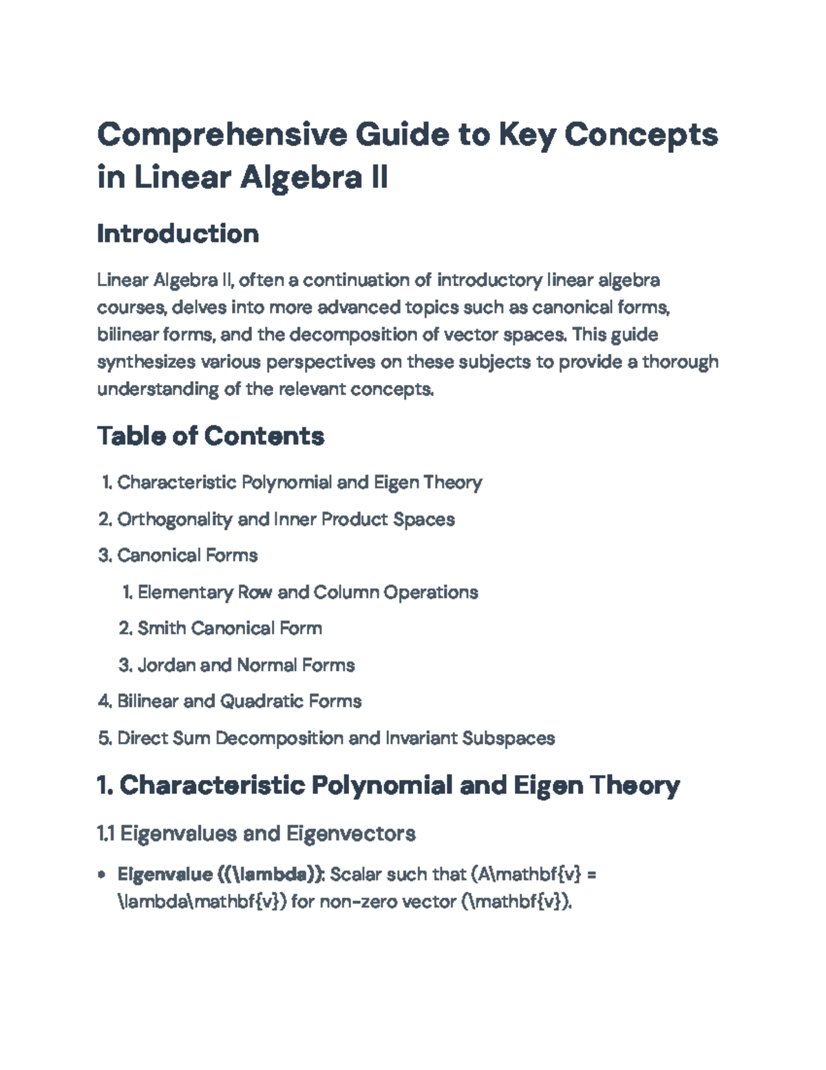 Advanced Concepts in Linear Algebra II: A Comprehensive Guide ...