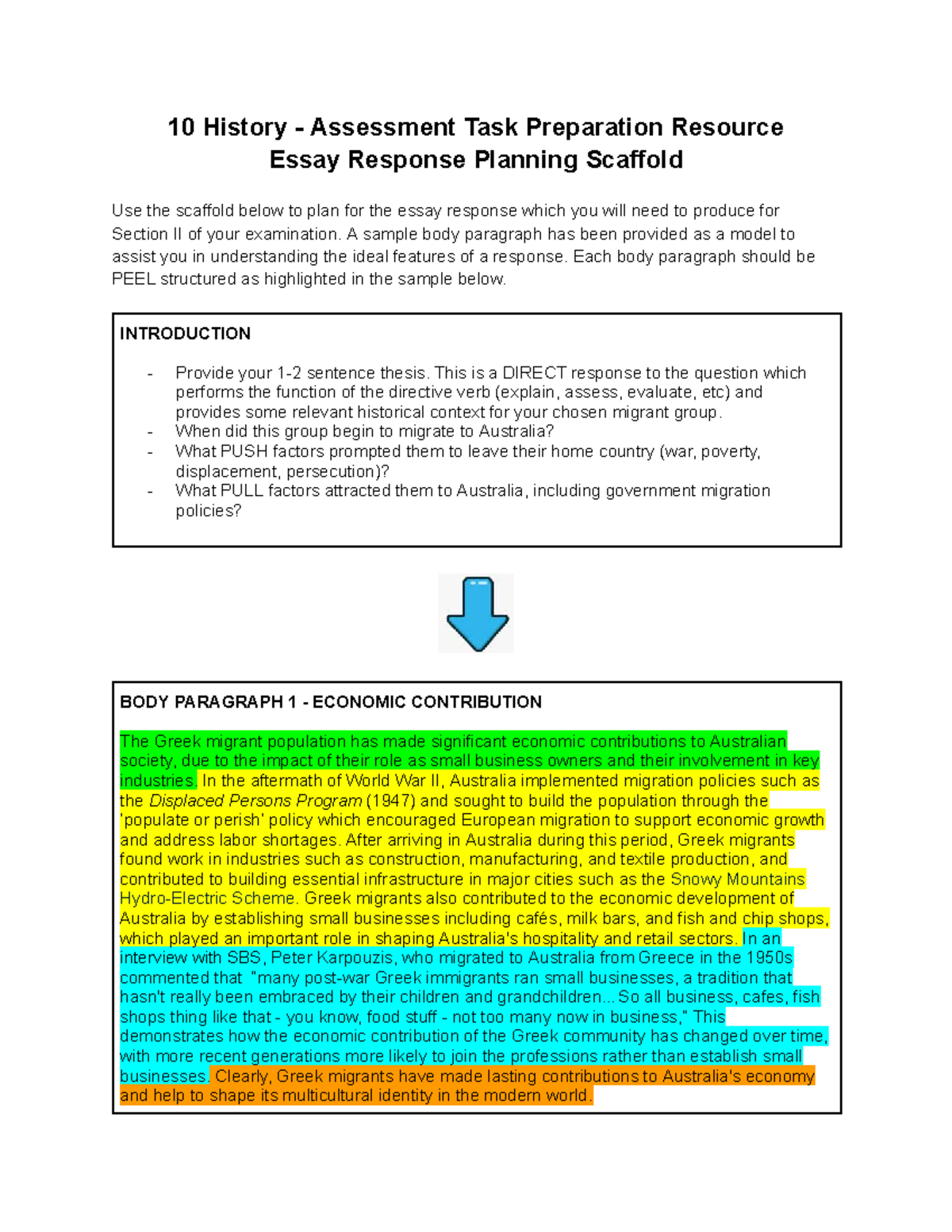 10 History Task Support Resource - 10 History - Assessment Task ...