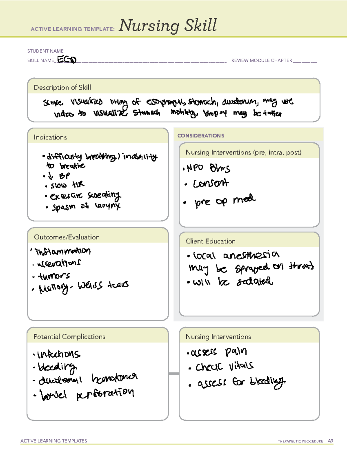 Active learning template: Nursing skill 9404 skill review module - Studocu
