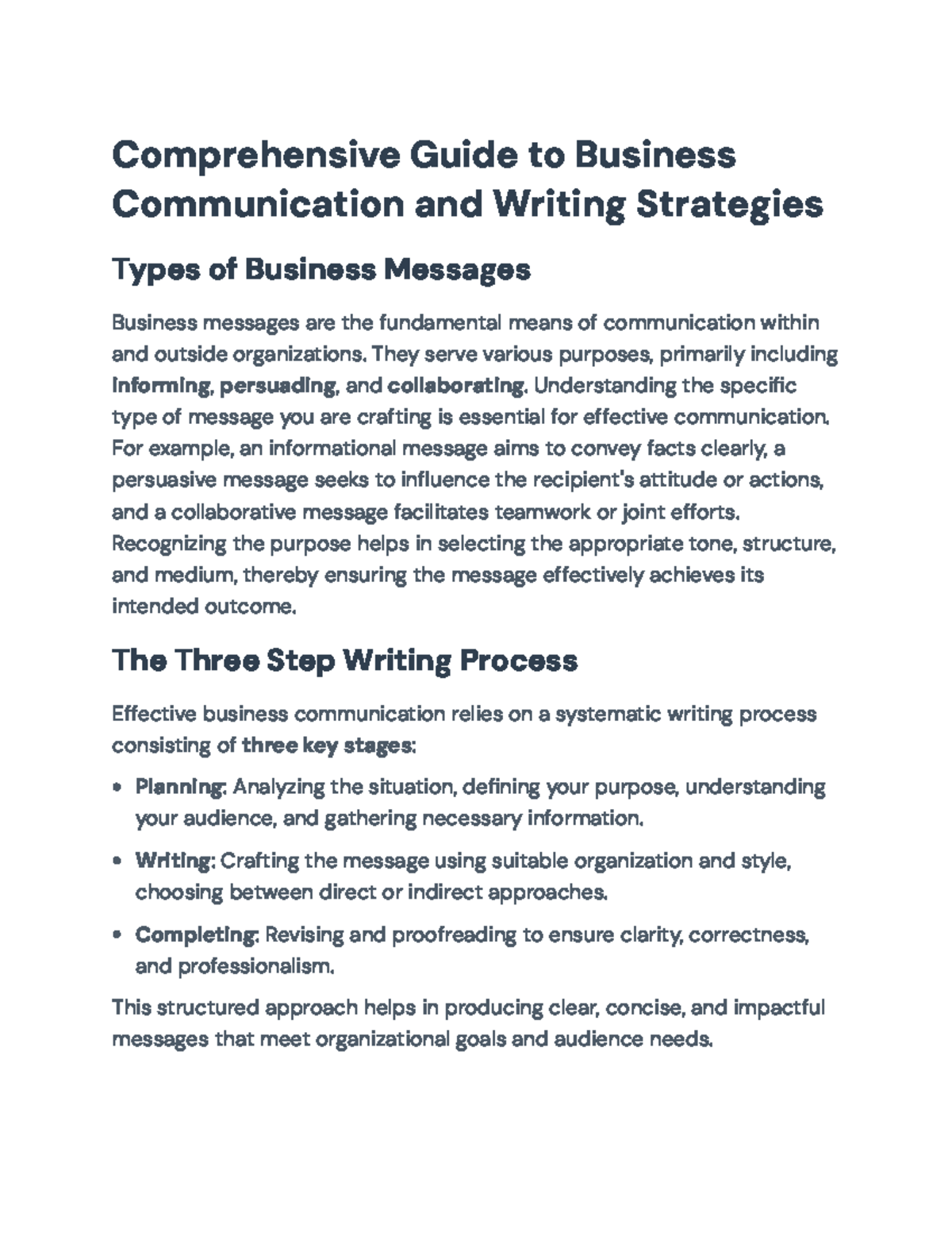 Comprehensive Guide to Business Communication Strategies (BUS 101 ...