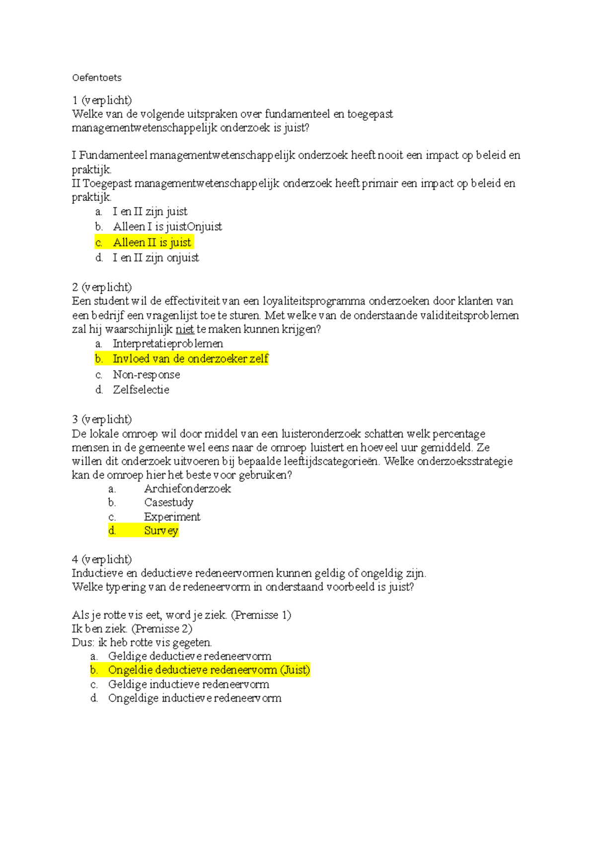 Oefentoets Managementwetenschap: Fundamenteel & Toegepast Onderzoek ...