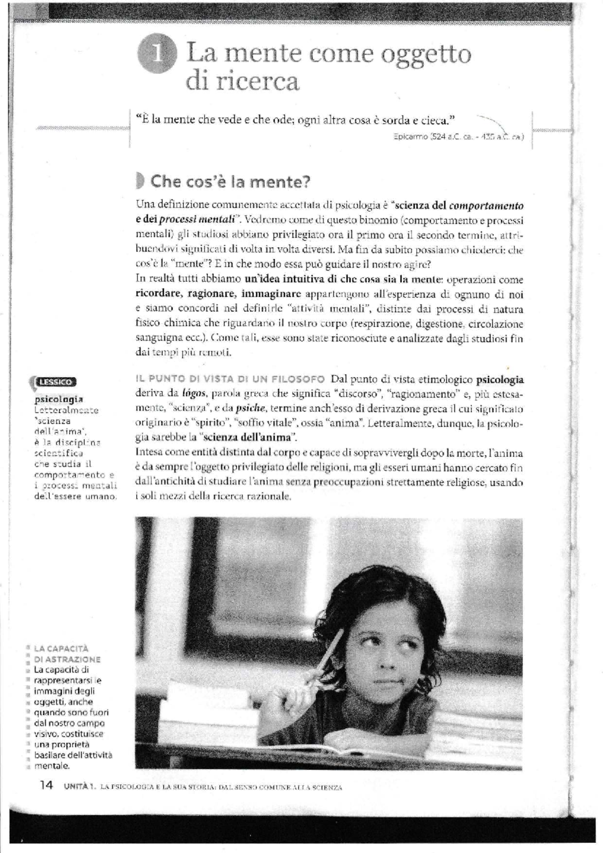 Psicologia 1A - Introduzione alla Mente e ai Processi Mentali - Studocu