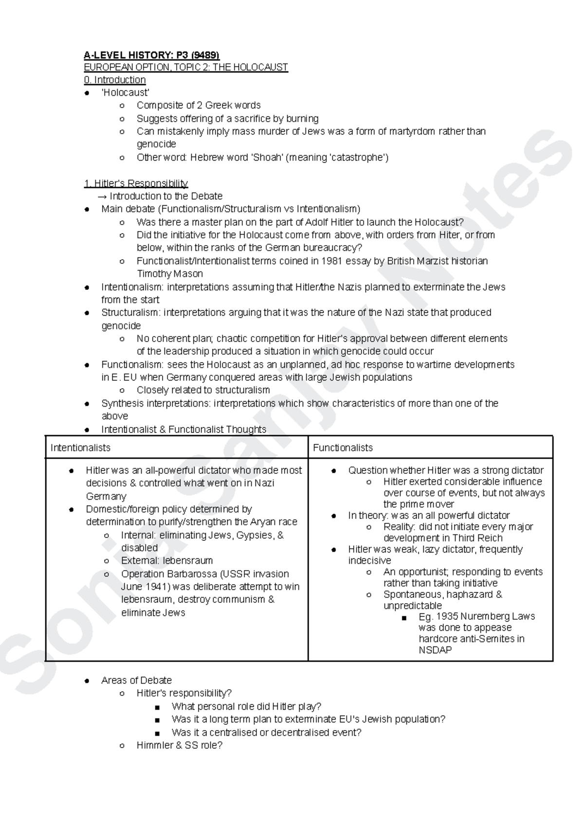 Cambridge A Level History 9489 P3: The Holocaust Study Notes - Studocu