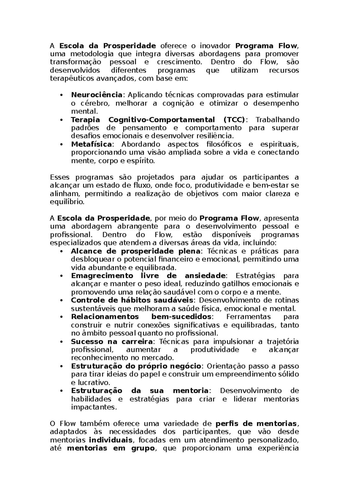Programa Flow: Transformação Pessoal e Crescimento na Escola da ...