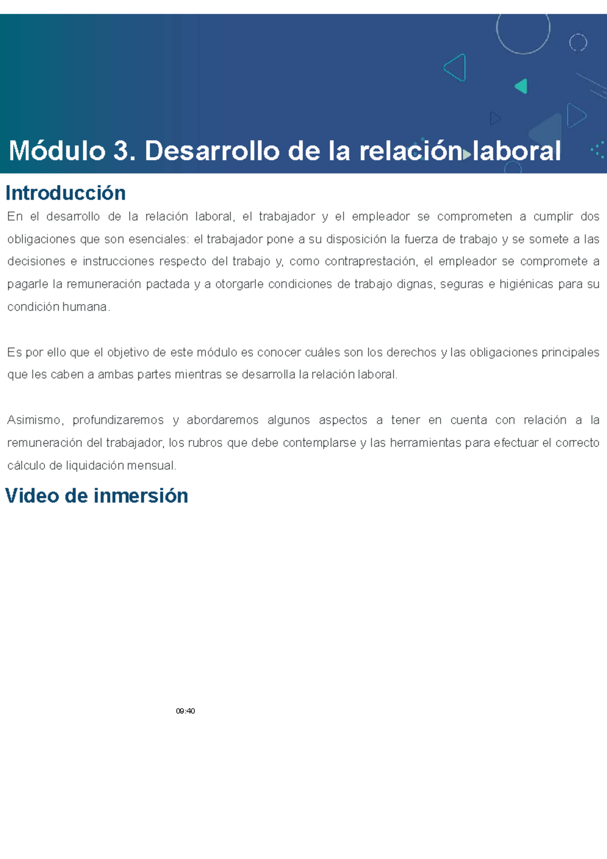 M3 - Módulo 3: Desarrollo de la Relación Laboral y Derechos Laborales - Studocu