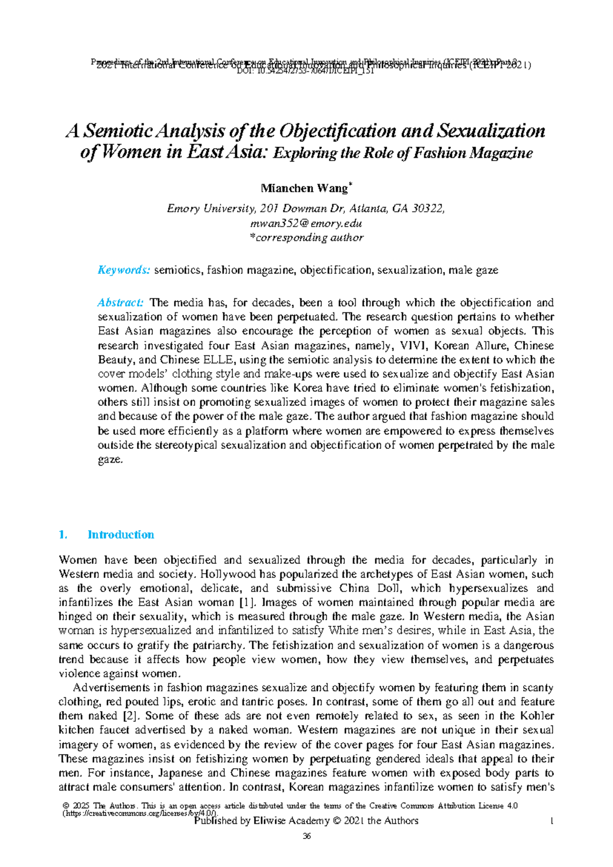 Semiotic Analysis of Women's Objectification in East Asian Fashion ...