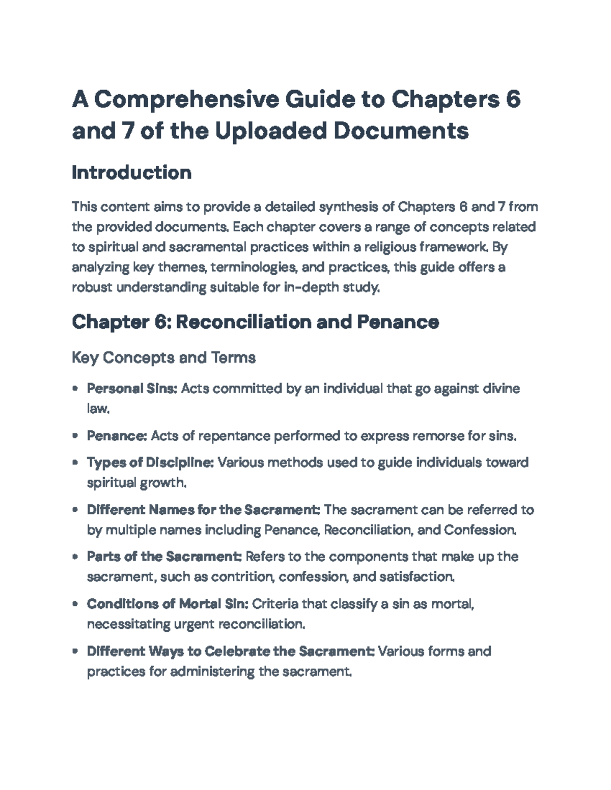 Chapters 6 & 7 Overview: Penance, Reconciliation, and Healing Practices ...