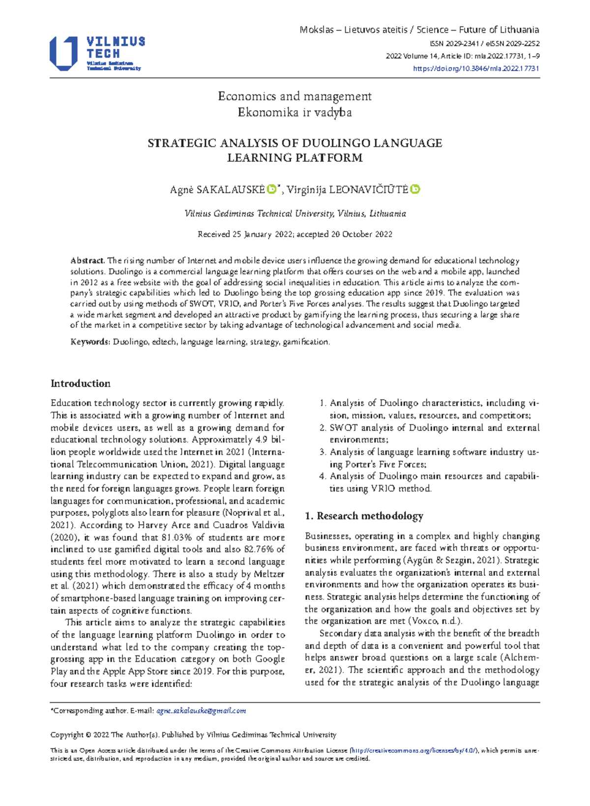 Strategic Analysis of Duolingo Language Learning Platform (17731) - Studocu