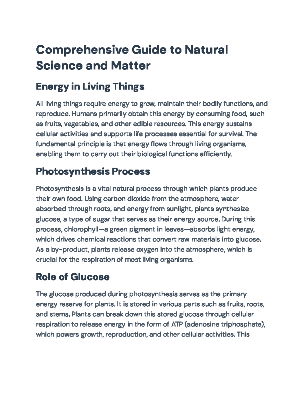 Comprehensive Guide to Natural Science: Matter & Energy in Ecosystems ...