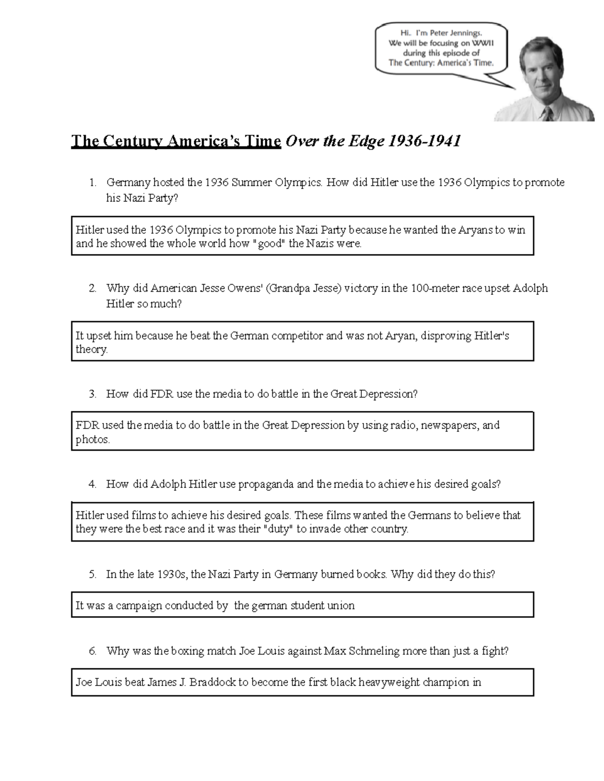 The Century Over the Edge: Key Events 1936-1941 Analysis - Studocu