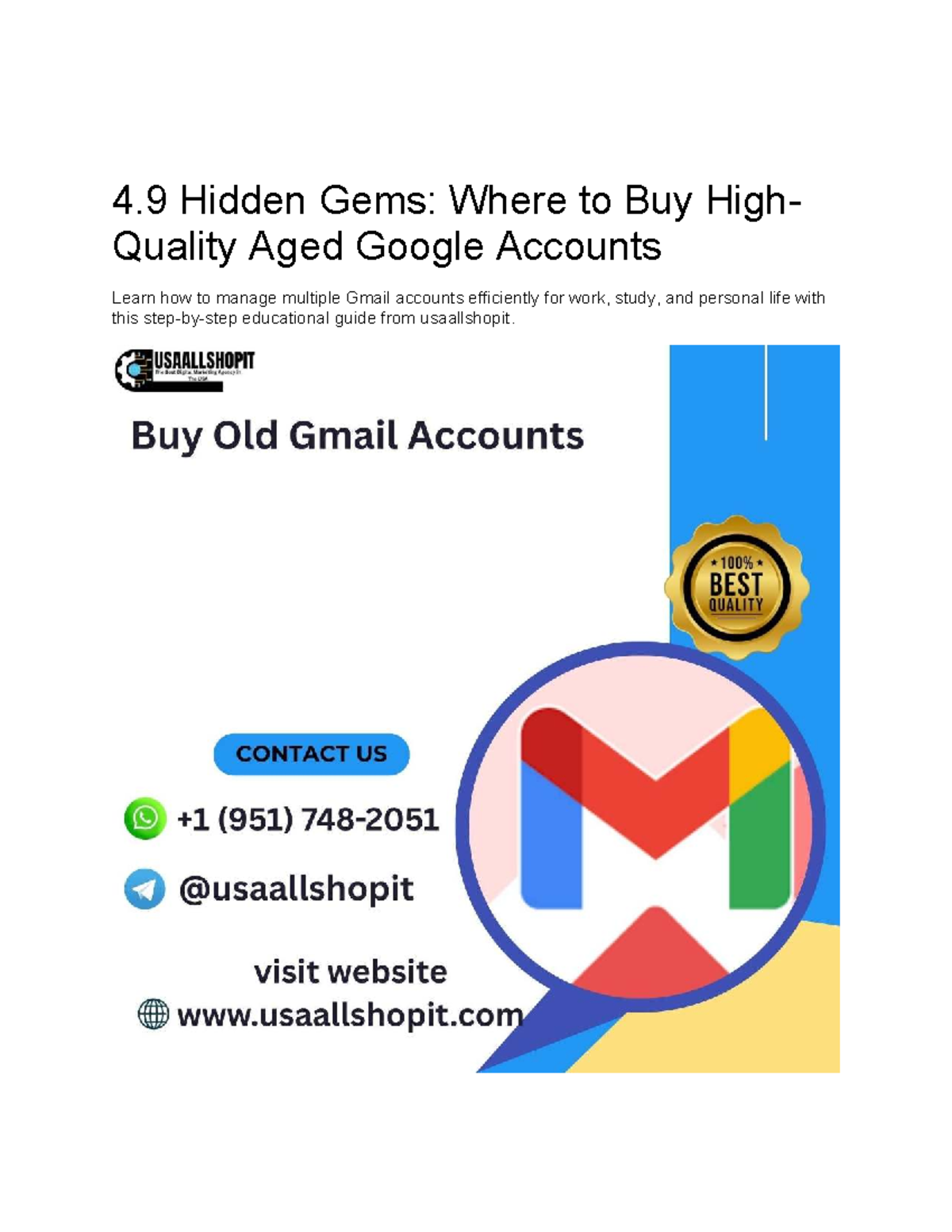 4.9 Guide to Efficiently Manage Multiple Gmail Accounts - Studocu