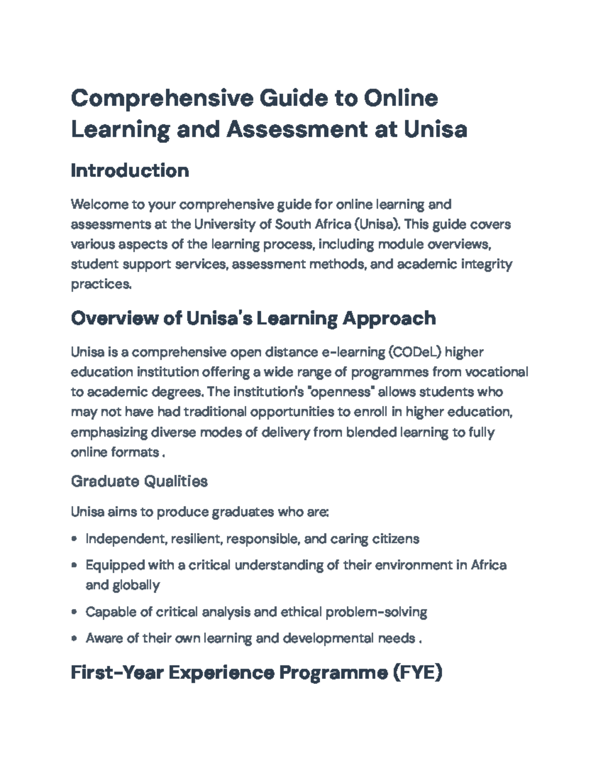 Comprehensive Guide to Online Learning & Assessment at Unisa ...
