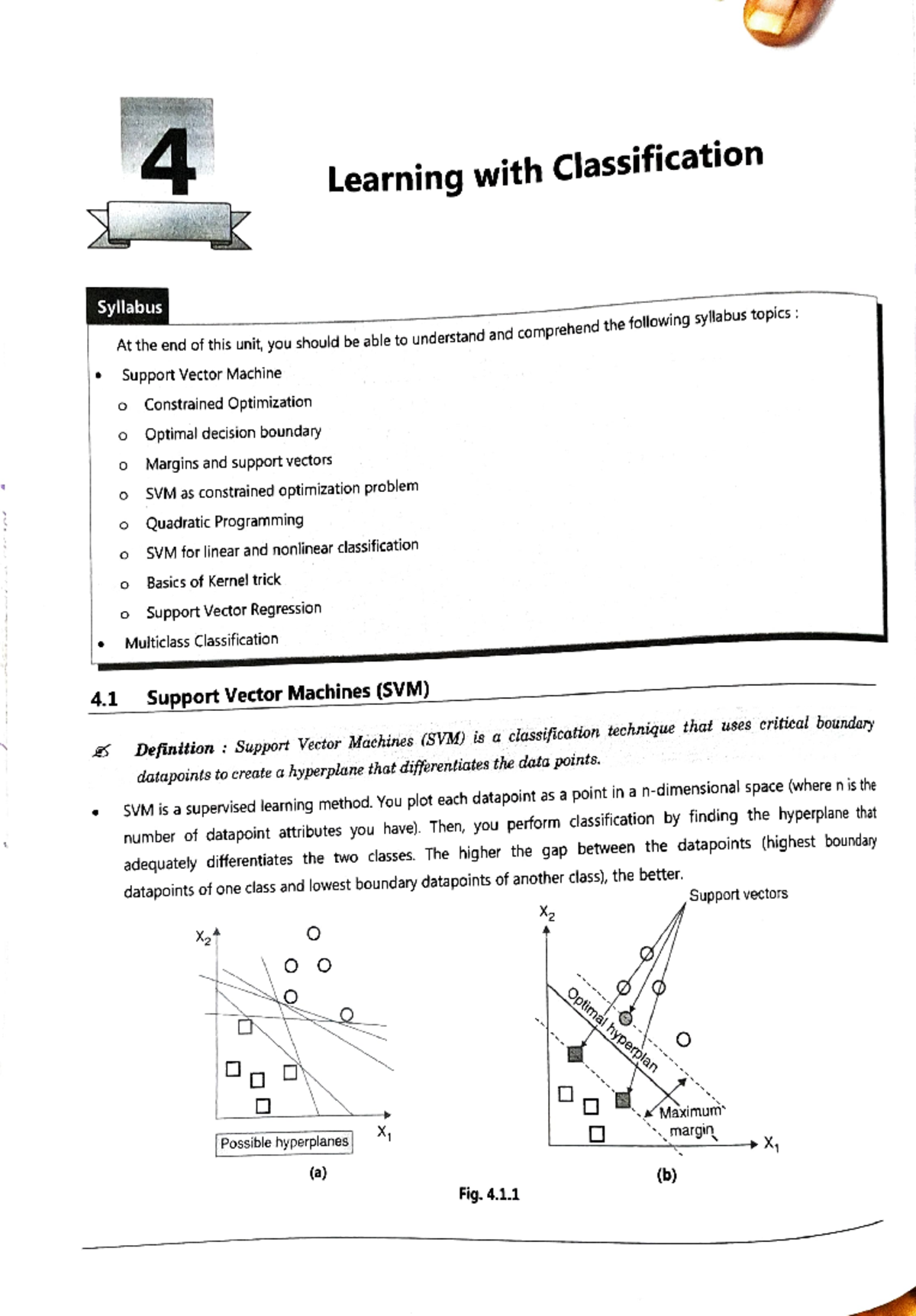 ML module 4 techknowledge - 4 Learning with Classification R he end ...