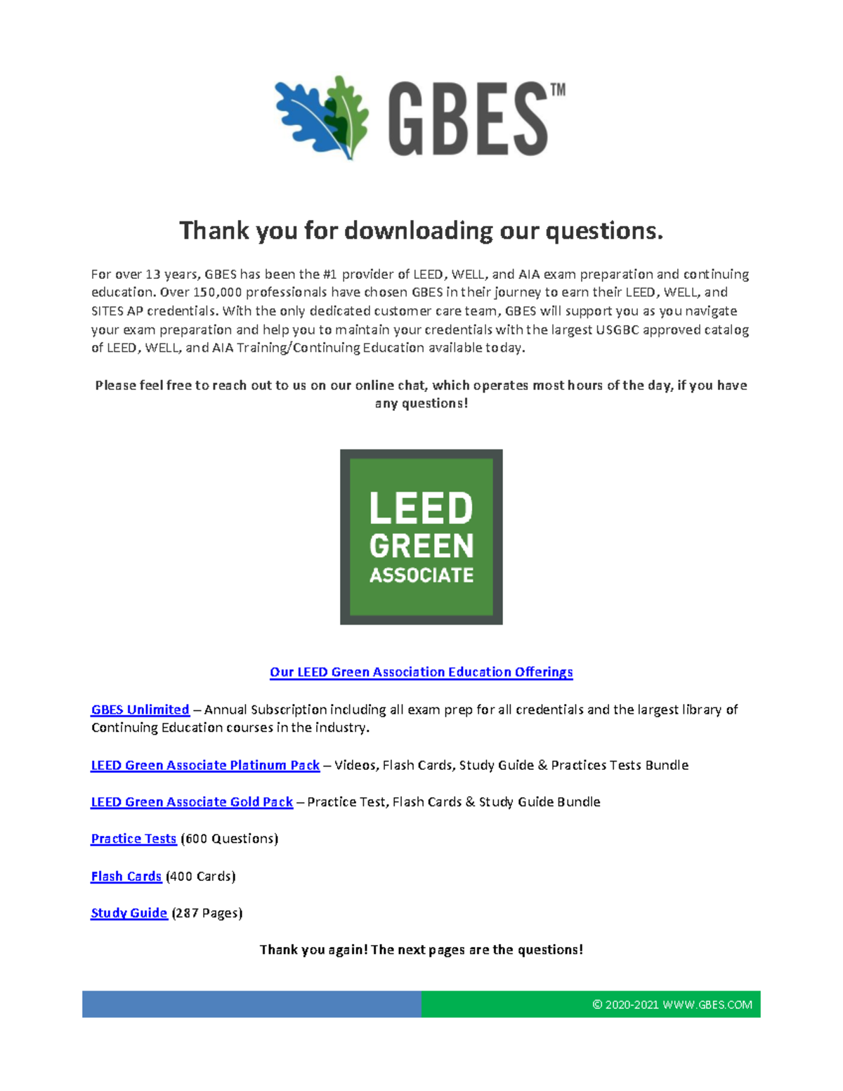 30 Free LEED Green Associate Exam Prep Questions - 2021 Edition - Studocu