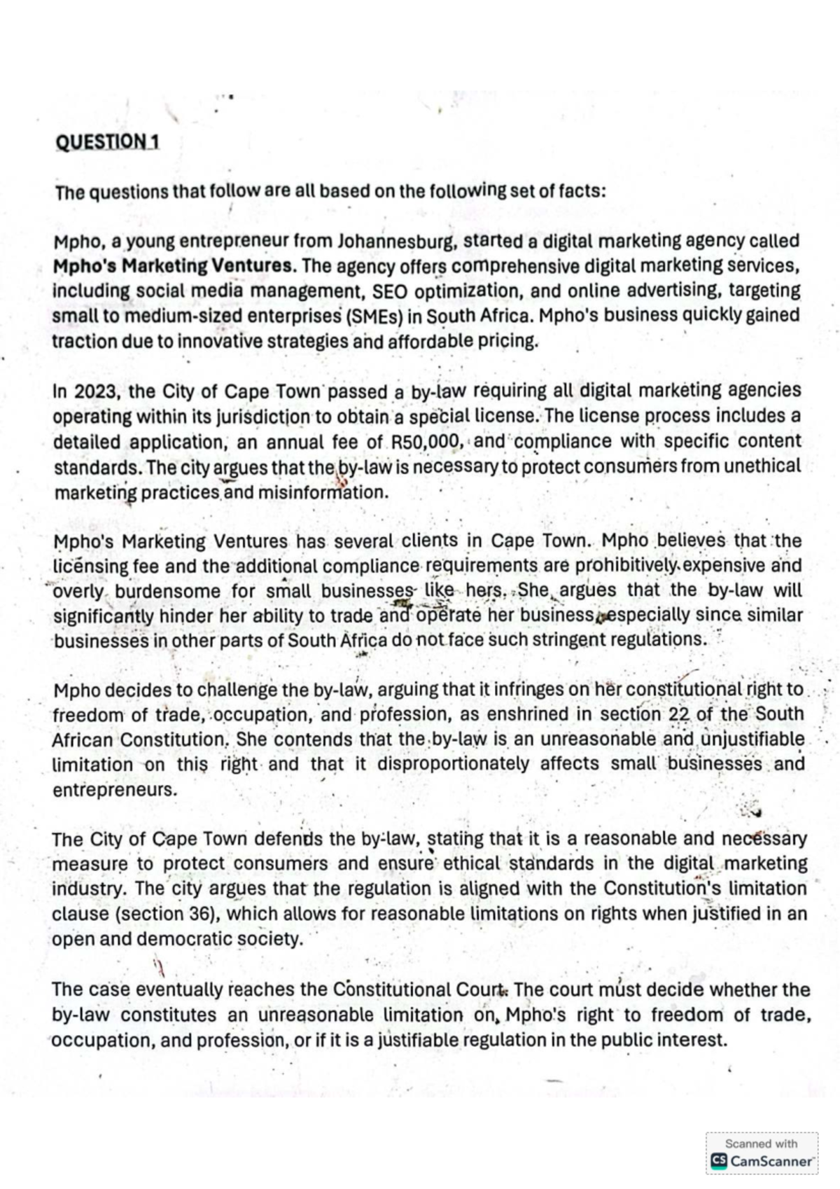 Chapter 13: Constitutional Court Case Analysis on Freedom of Trade (LAW ...