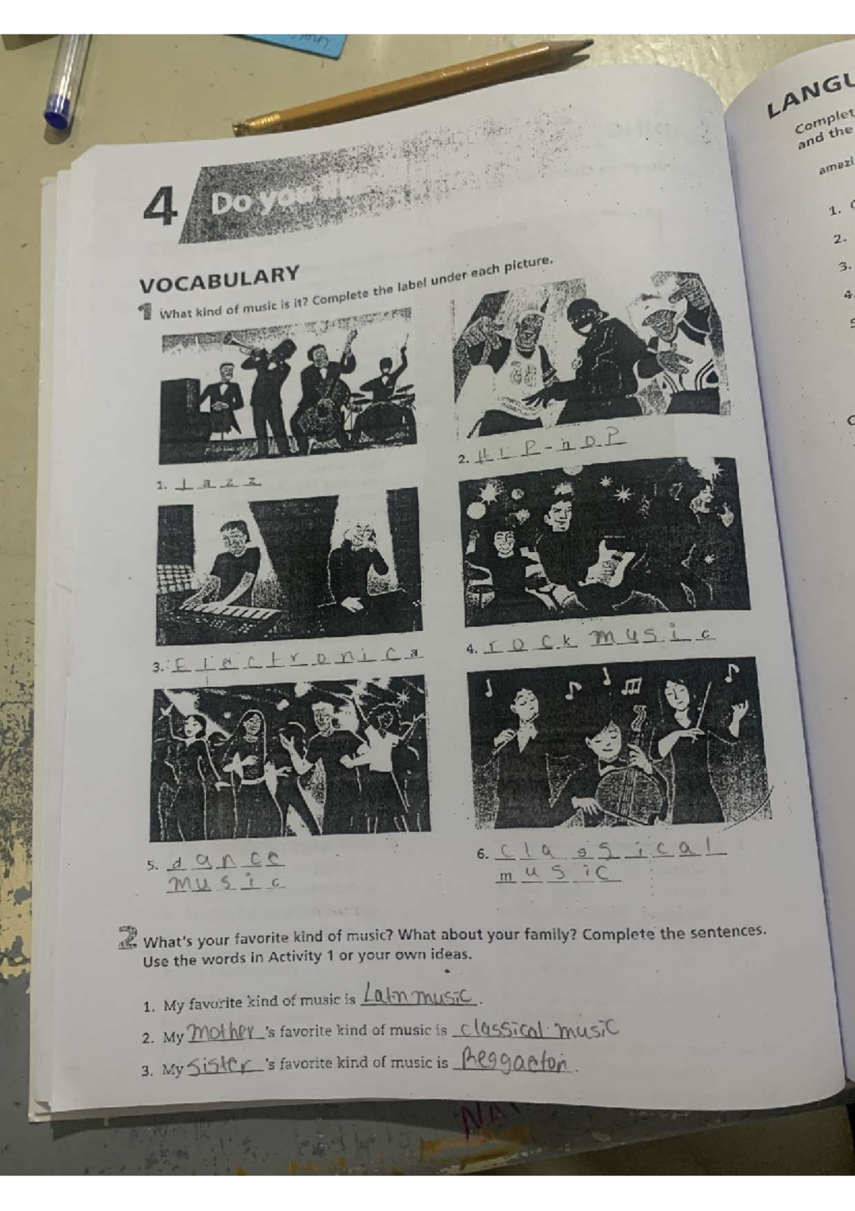 Unidad 4: Ejercicios de Vocabulario y Práctica Musical - Studocu