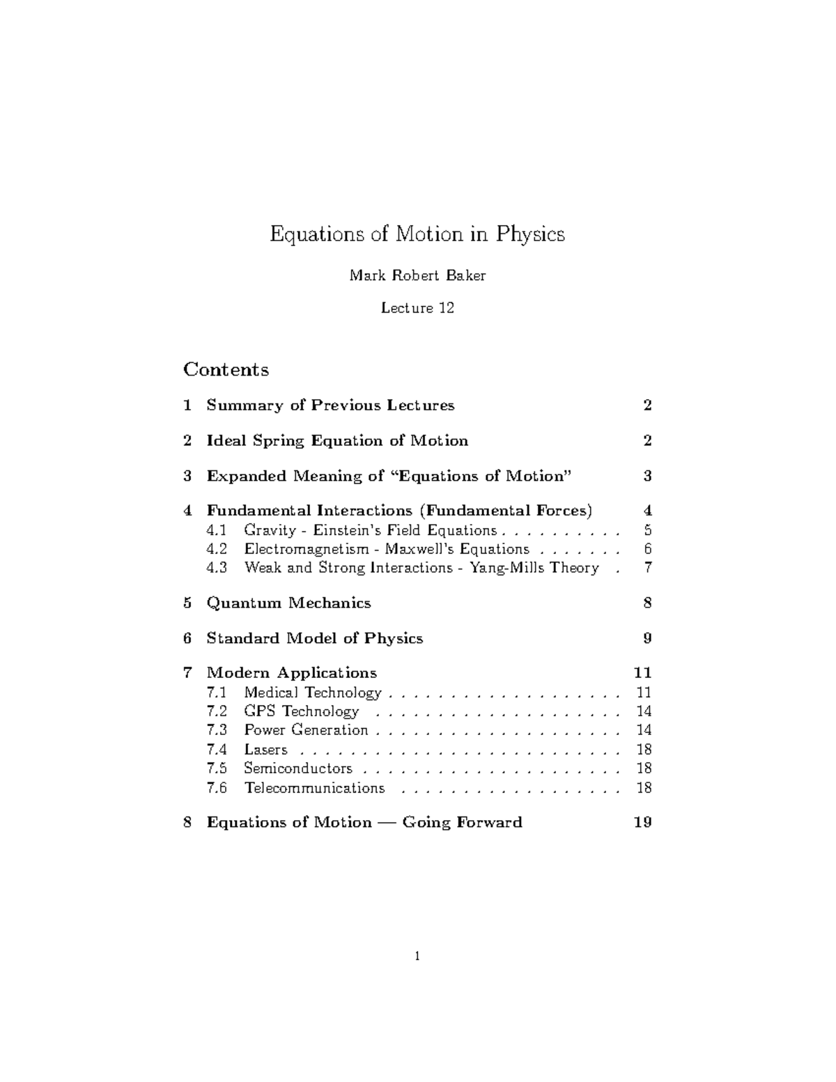 Equations of Motion in Physics - Lecture 12 (PHYS 101) - Studocu
