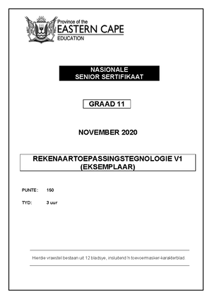 GR 11 Vraestel - Question paper - ALBERT MYBURGH SEKONDÊR ...